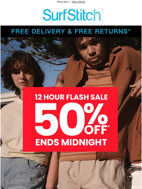SurfStitch: ⚡FLASH SALE⚡ 50% Off* - 12 Hours Only. Ends Midnight. | Milled