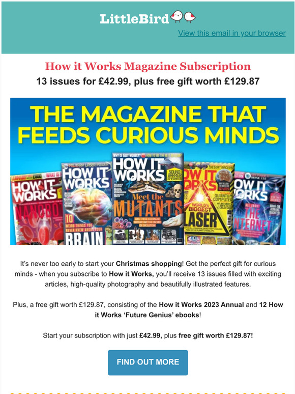 Little Bird: How it Works Magazine FREE gift worth over £100 | Lang ...