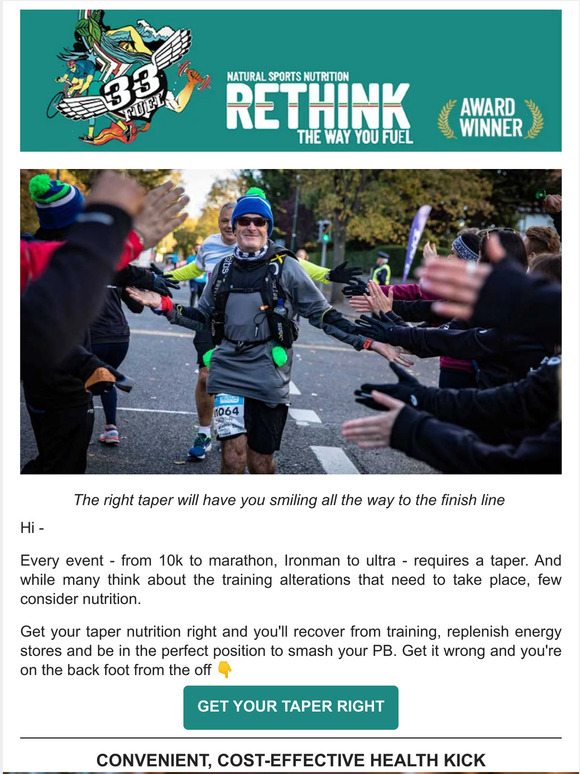 33fuel Natural Sports Nutrition Taper Nutrition Explained 🏆 Milled