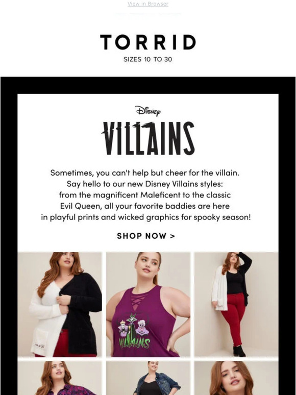 Torrid: Embrace your inner VILLAIN! NEW Disney styles are here! 🖤 | Milled