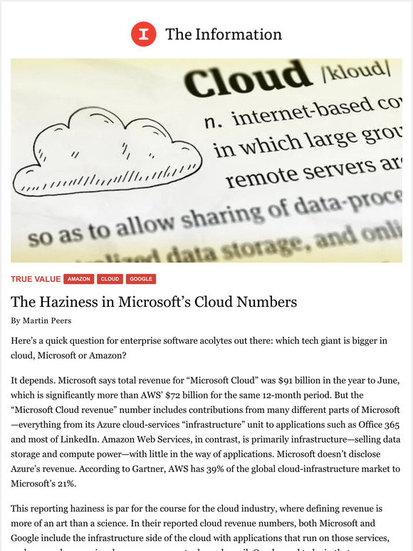The Information: The Haziness in Microsoft’s Cloud Numbers | Milled