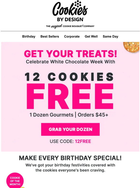 Cookies by Design: Exclusive Limited-Time Offer 🥳 12 FREE Cookies! | Milled