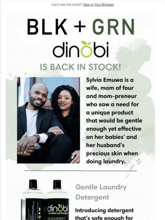 BLK + GRN: Back In Stock - Dinobi Detergent | Milled