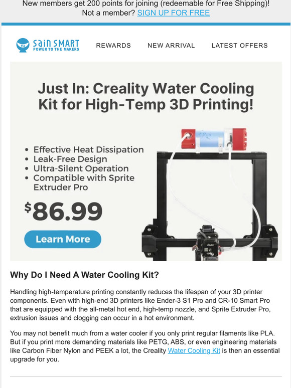 SainSmart: High temp printing? You'll need this Water Cooling Kit. | Milled