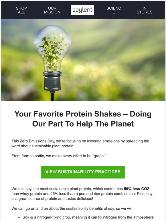 Soylent: Happy Zero Emissions Day 🌎 | Milled