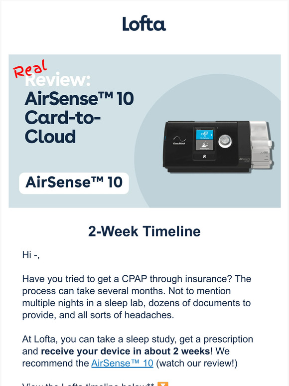 LOFTA: 📆 Get a CPAP in 2 Weeks? | Milled