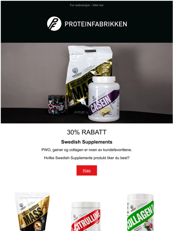 Proteinfabrikken: 30% på Swedish Supplements | Milled