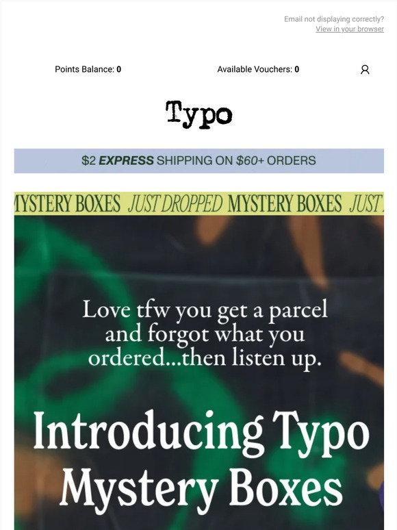 Typo: ONLINE EXCLUSIVE | Mystery Boxes are here 🤔 | Milled