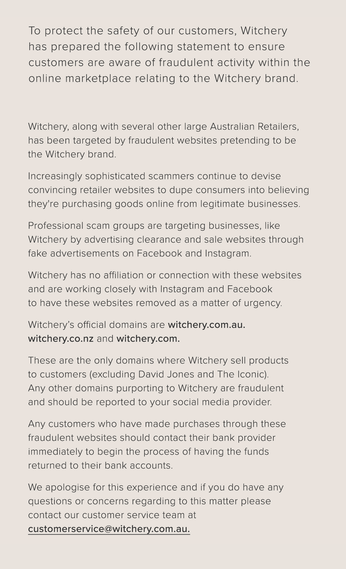 Witchery: An Important Safety Announcement | Milled
