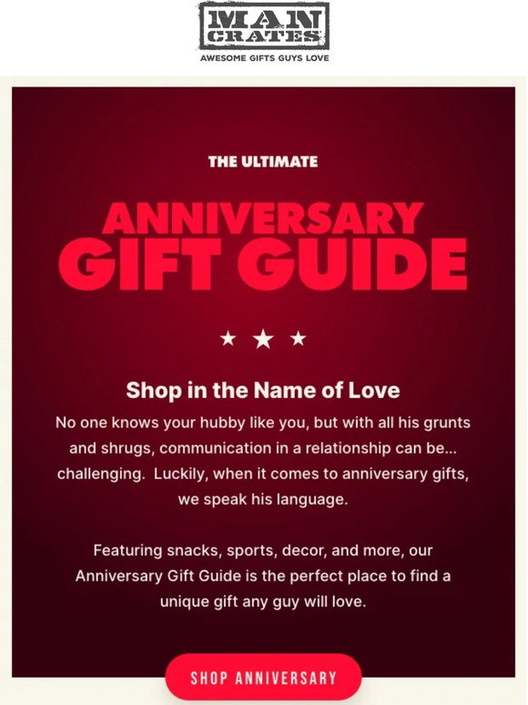 Man Crates: 💖 The Ultimate Anniversary Gift Guide is Here! | Milled