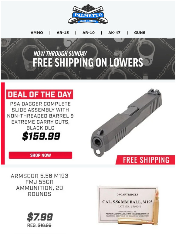 Palmetto State Armory: Deal of the Day | PSA Dagger Complete Slide ...