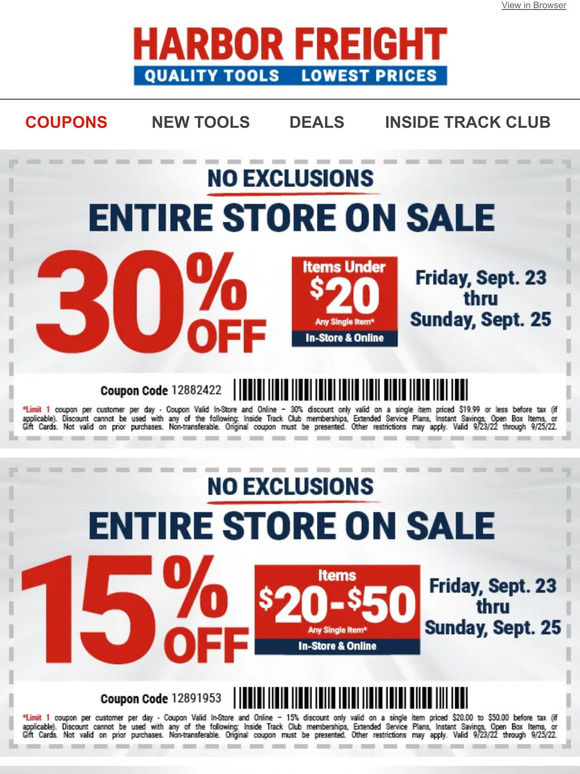 Harbor Freight: Early Access: Up to 30% Off the ENTIRE Store - Join ...