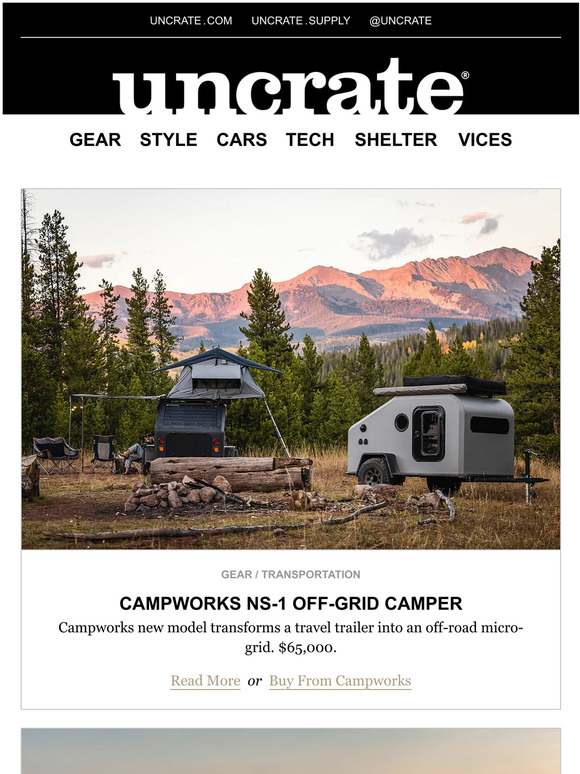Uncrate: Campworks NS-1 Off-Grid Camper & more | Milled