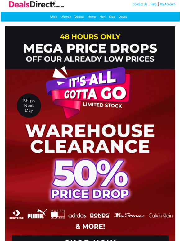 DealsDirect: ALL MUST GO! 📢 Warehouse Clearance Price Drop 50% | Milled