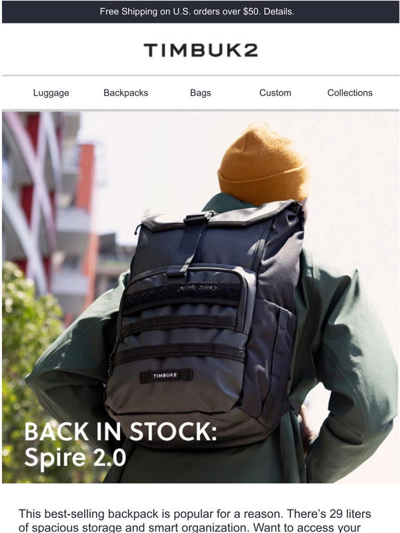 Timbuk2: Stock Alert 🚨: Spire 2.0 Laptop Backpack | Milled