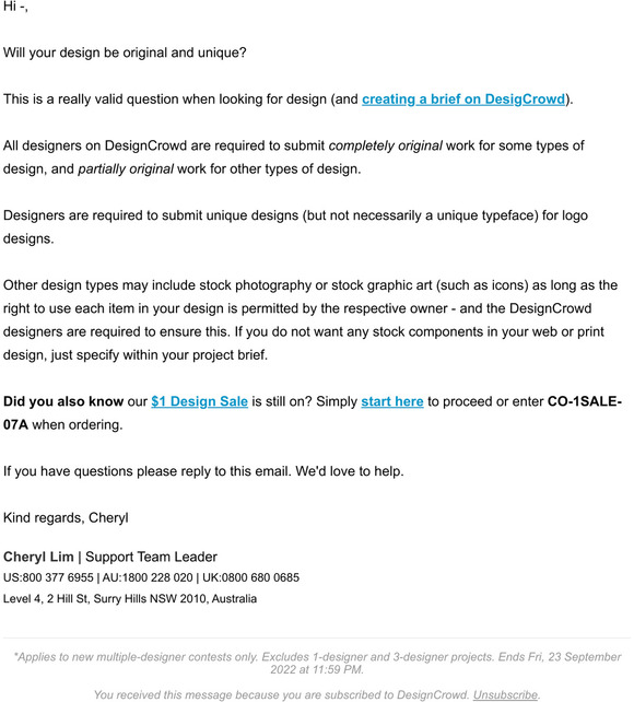 DesignCrowd: Are your designs original and unique, —? | Milled