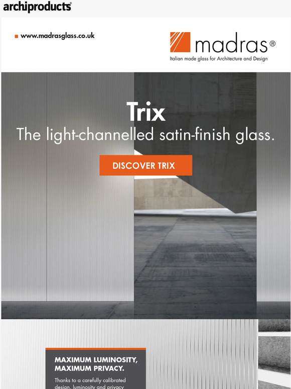 Archiproducts: Madras glass presents Trix, its new linear satin-finish ...