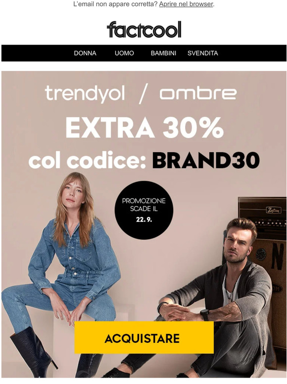 Factcool Europe: EXTRA -30% con codice su marchi popolari | Milled