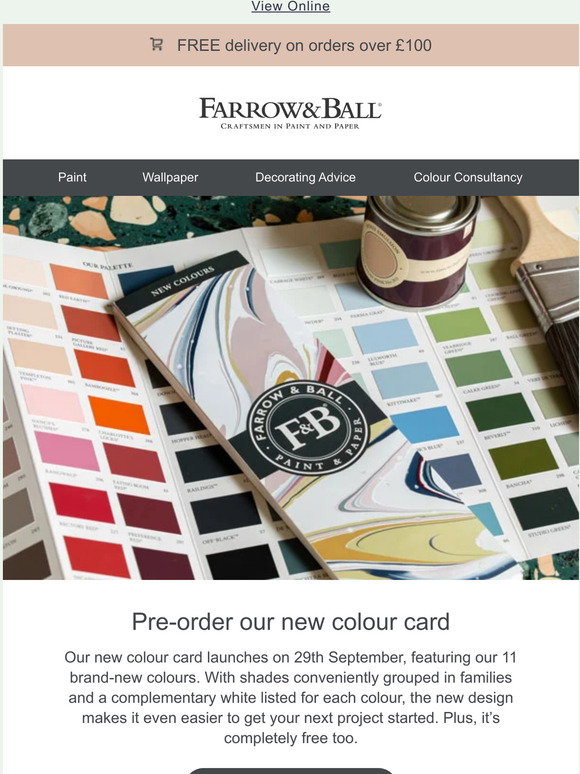 Farrow & Ball: Pre-order our new colour card | Milled