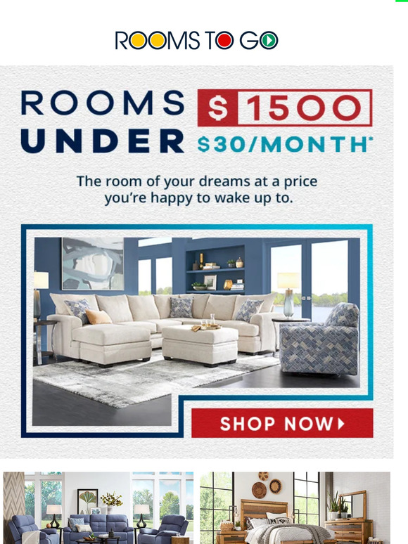 Rooms To Go: Rooms Under $1500 makes beautiful rooms affordable! | Milled