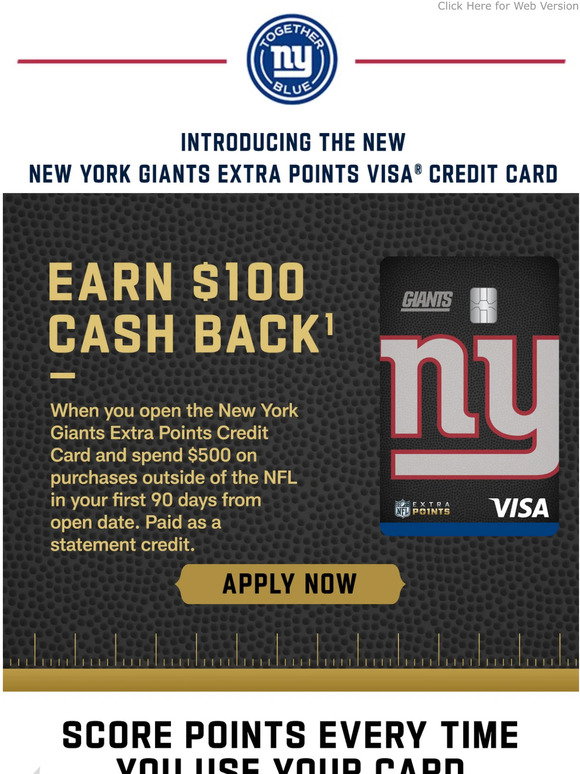 New York Giants: Introducing the New York Giants Extra Points Credit ...
