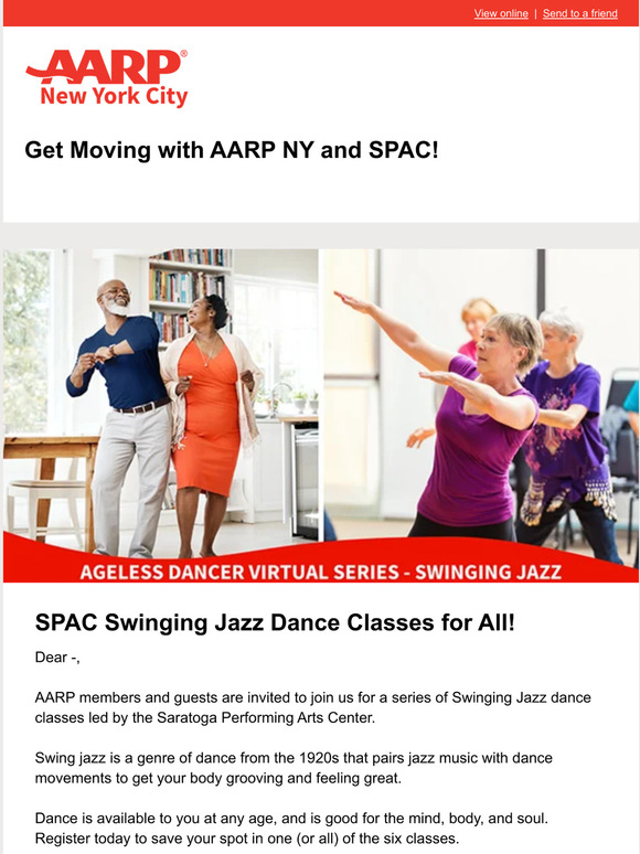 AARP: FREE Virtual Swinging Jazz Dance Classes! | Milled