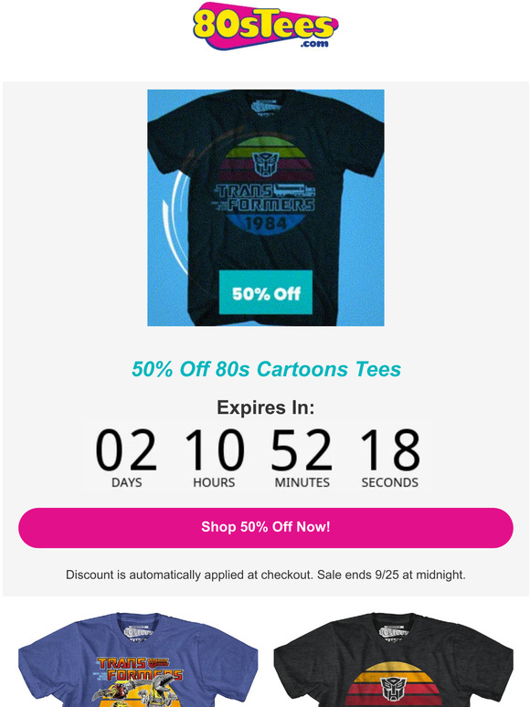 80sTees: How about 50% off 80s Cartoons Tees? | Milled