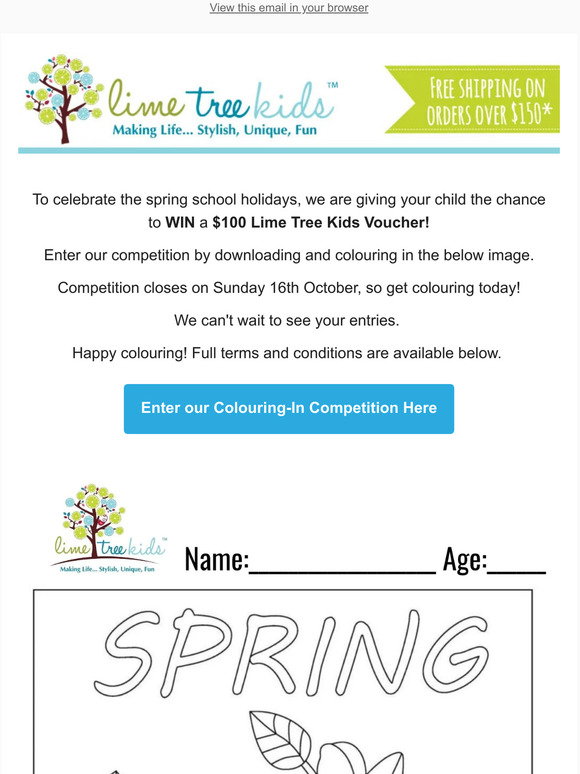 Lime Tree Kids: 📢 GIVEAWAY TIME! Colouring-In Competition ☀🏄 | Milled
