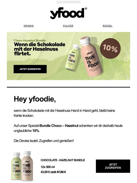 yfood DE: 10% + Du hast ein neues Match! | Milled