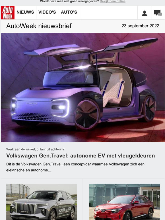 AutoWeek: Nieuwsbrief: Volkswagen Gen.Travel: autonome EV met ...