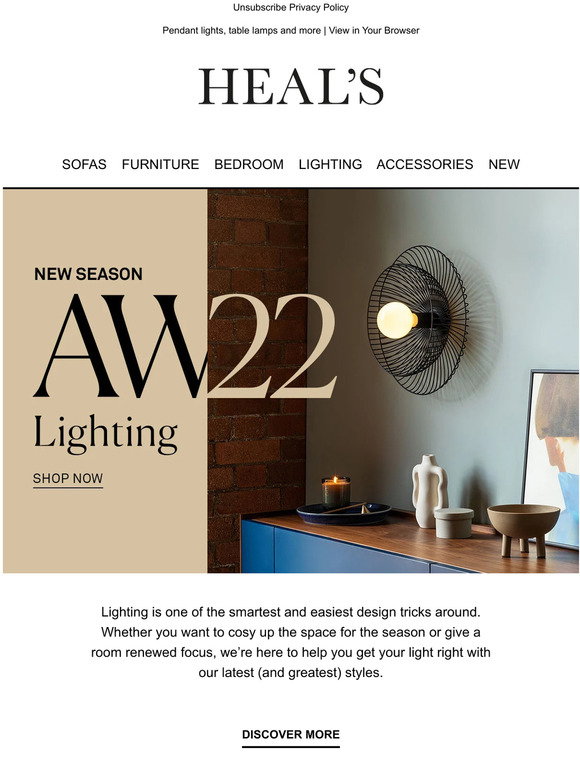 Heal's: New lighting for darker evenings | Milled