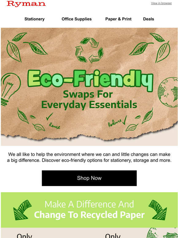 Ryman: Eco-friendly swaps for everyday essentials ♻️ | Milled