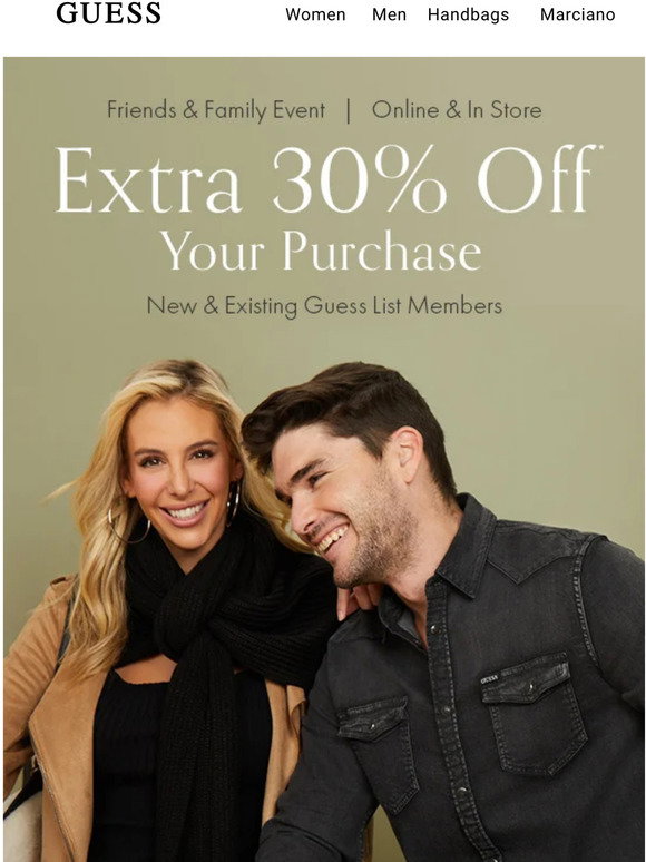 GUESS: Extra 30% Off for the Whole Family | Milled
