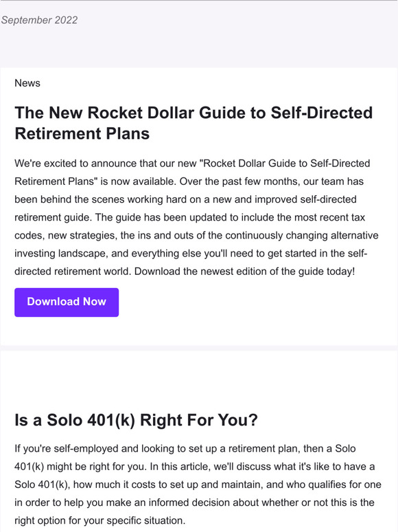 Rocket Dollar: [Newsletter] Here Is Your New Guide to Self-Directed ...