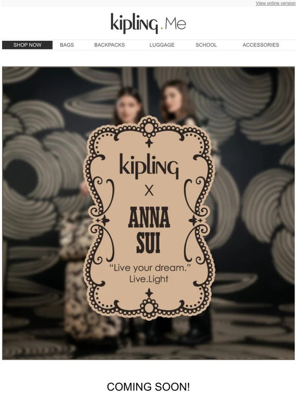 Kipling: Coming soon: KIPLING X ANNA SUI | Milled