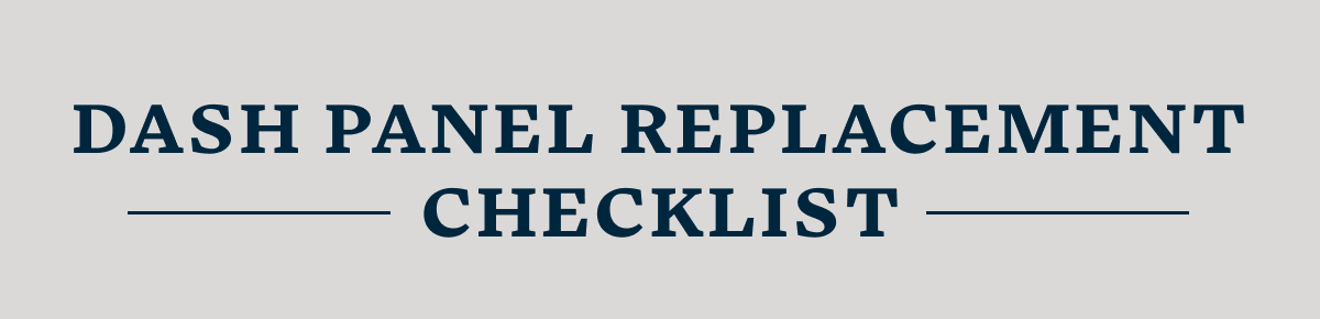 Boat Outfitters: Dash panel replacement checklist | Milled
