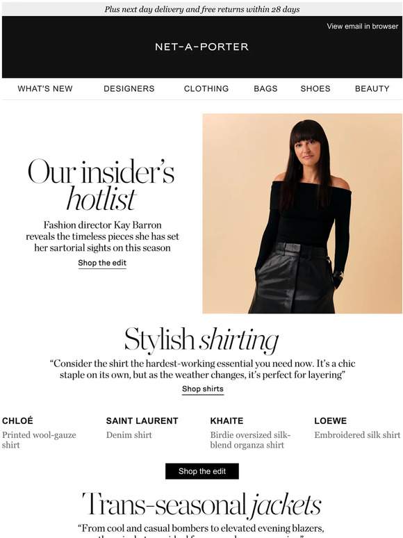 Net-A-Porter: Our fashion director’s new-season wish list | Milled