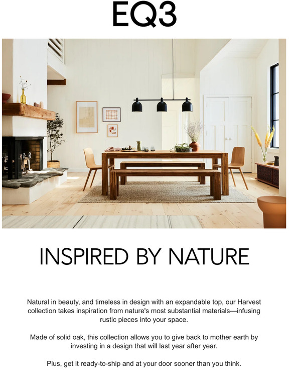 EQ3: Featuring solid oak: The Harvest collection | Milled