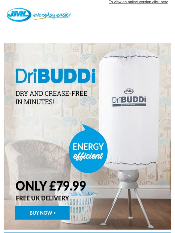 JML: Dry clothes inside using 25% less energy | Milled