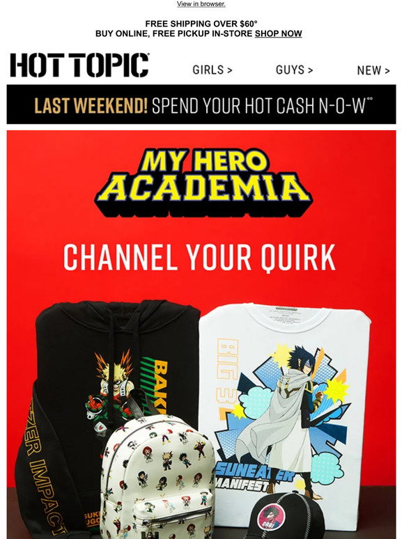 Hot Topic: Start your hero training with My Hero Academia gear 💥 | Milled