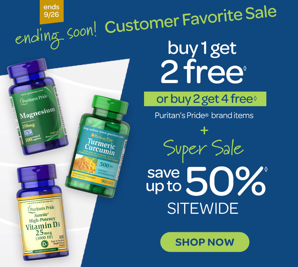 Puritan's Pride: A big deal awaits… Buy 1 Get 2 FREE | Milled