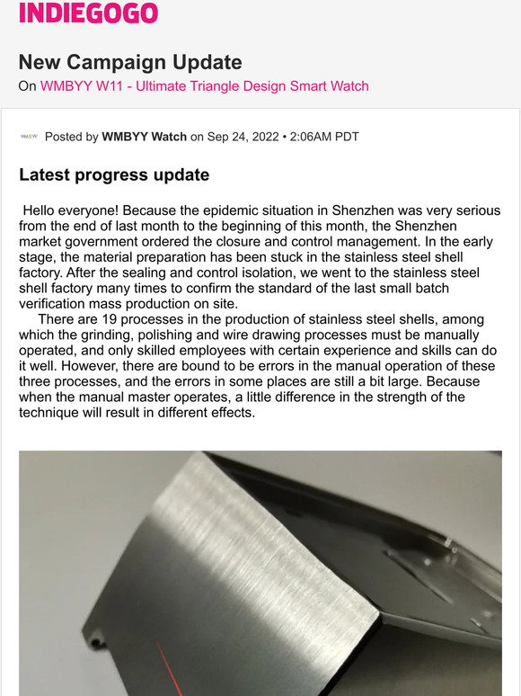 Indiegogo: 📢 Update #15 from WMBYY W11 - Ultimate Triangle Design Smart ...