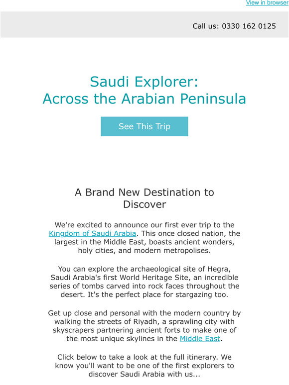 Exodus Travels: NEW Saudi Explorer: Across the Arabian Peninsula | Milled