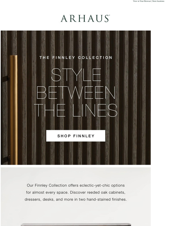 Arhaus: The Finnley Collection: Stunning Options in Two Finishes | Milled