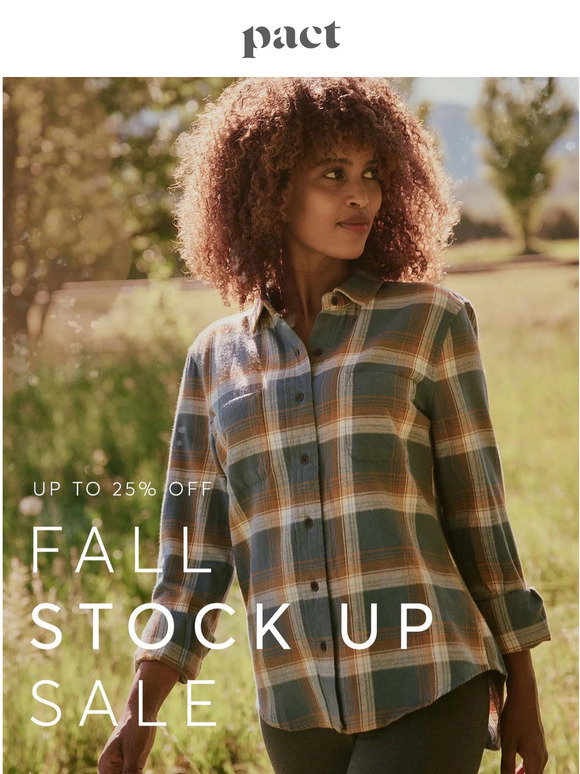PACT Apparel: 15%, 20%, and 25% off! | Milled