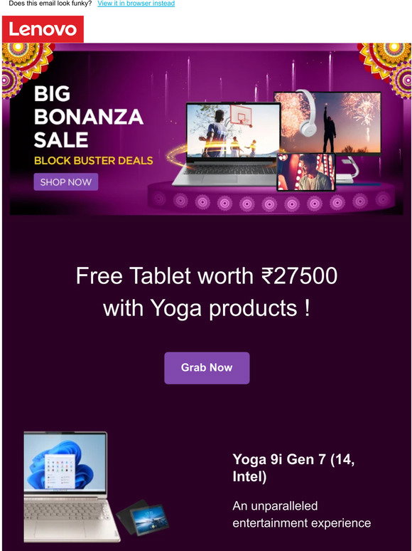 Lenovo: Blockbuster deal - Get a tablet worth Rs.27500 FREE with your ...