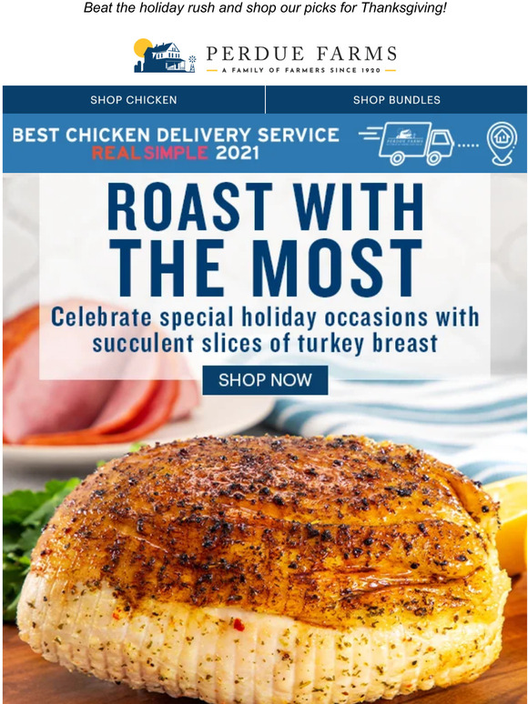 Perdue Farms: Head Start: Shop Holiday Turkey Roast 🦃 | Milled