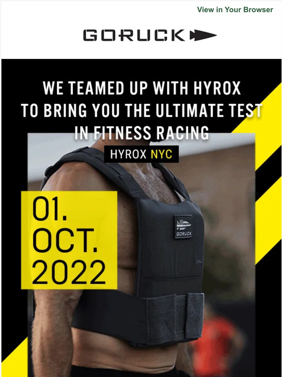 GORUCK: COMING TO NYC NEXT WEEK: GORUCK X HYROX Rucking Division | Milled