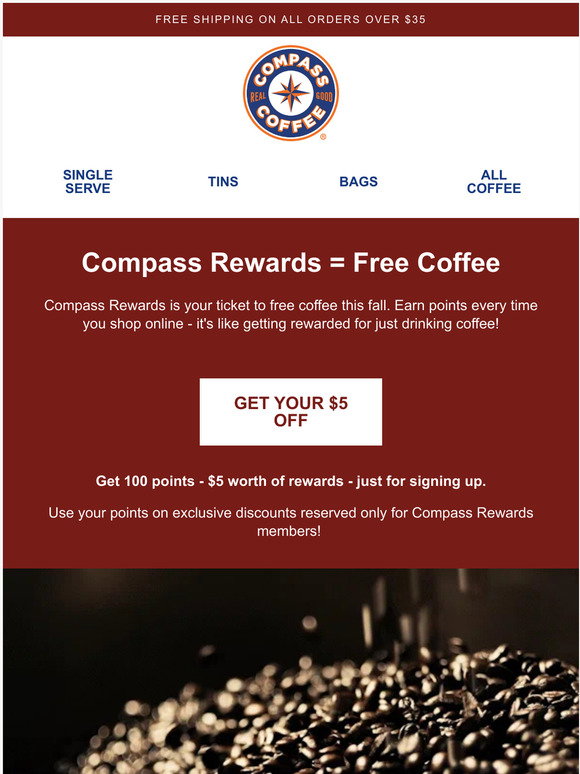 Compass Coffee: Earn free coffee with Compass Rewards! | Milled