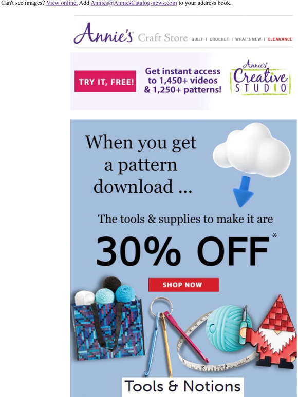 Annie's: Digital DIY patterns + 30% off the essentials | Milled